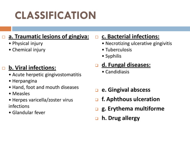Acute gingival infection of acute infections | PPT