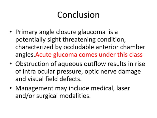 Acute glucoma.pptx | Eye and Vision Conditions | Diseases and Conditions
