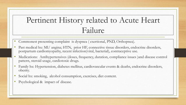 Acute Heart Failure presentation by Dr Chikondi Malobe | PPT