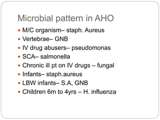 Acute hematogenous osteomyelitis | PPTX