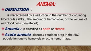 Acute hemolytic anemia | PPTX