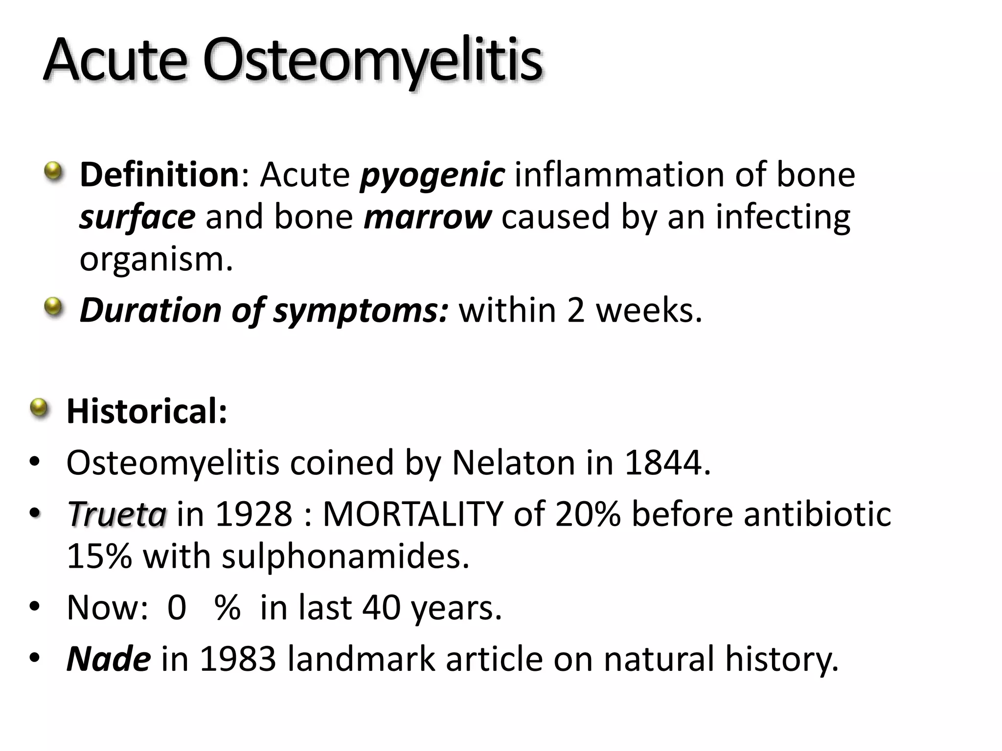 Acute infections of bones and joints | PPTX