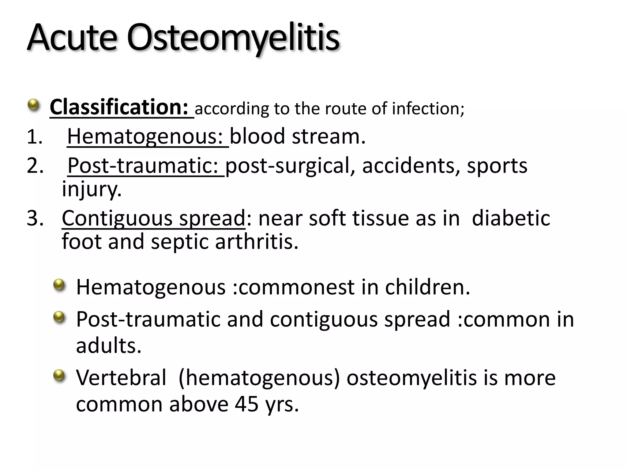 Acute infections of bones and joints | PPTX