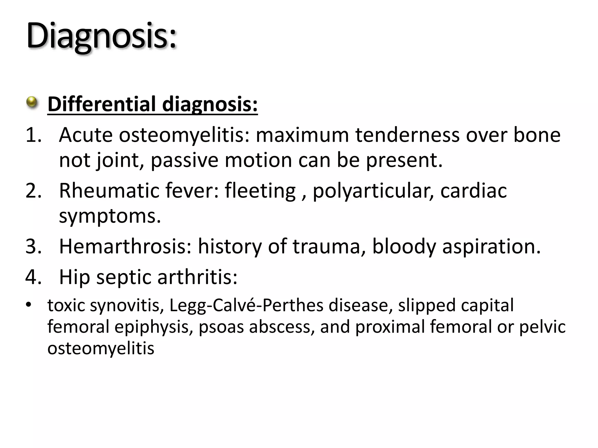 Acute infections of bones and joints | PPTX