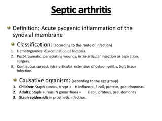Acute infections of bones and joints | PPTX