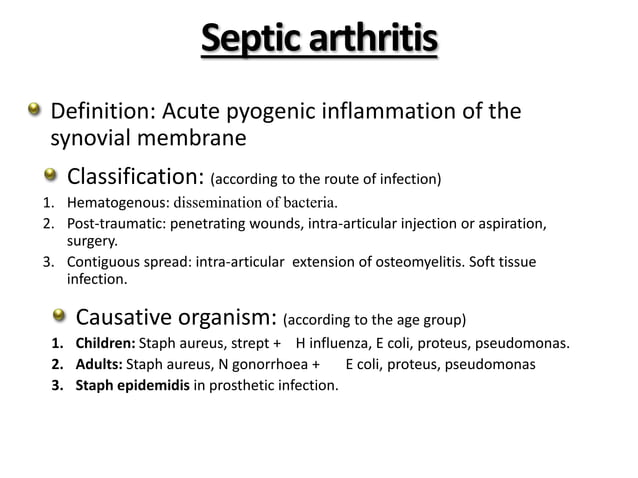 Acute infections of bones and joints | PPTX | Bone and Joint Conditions ...