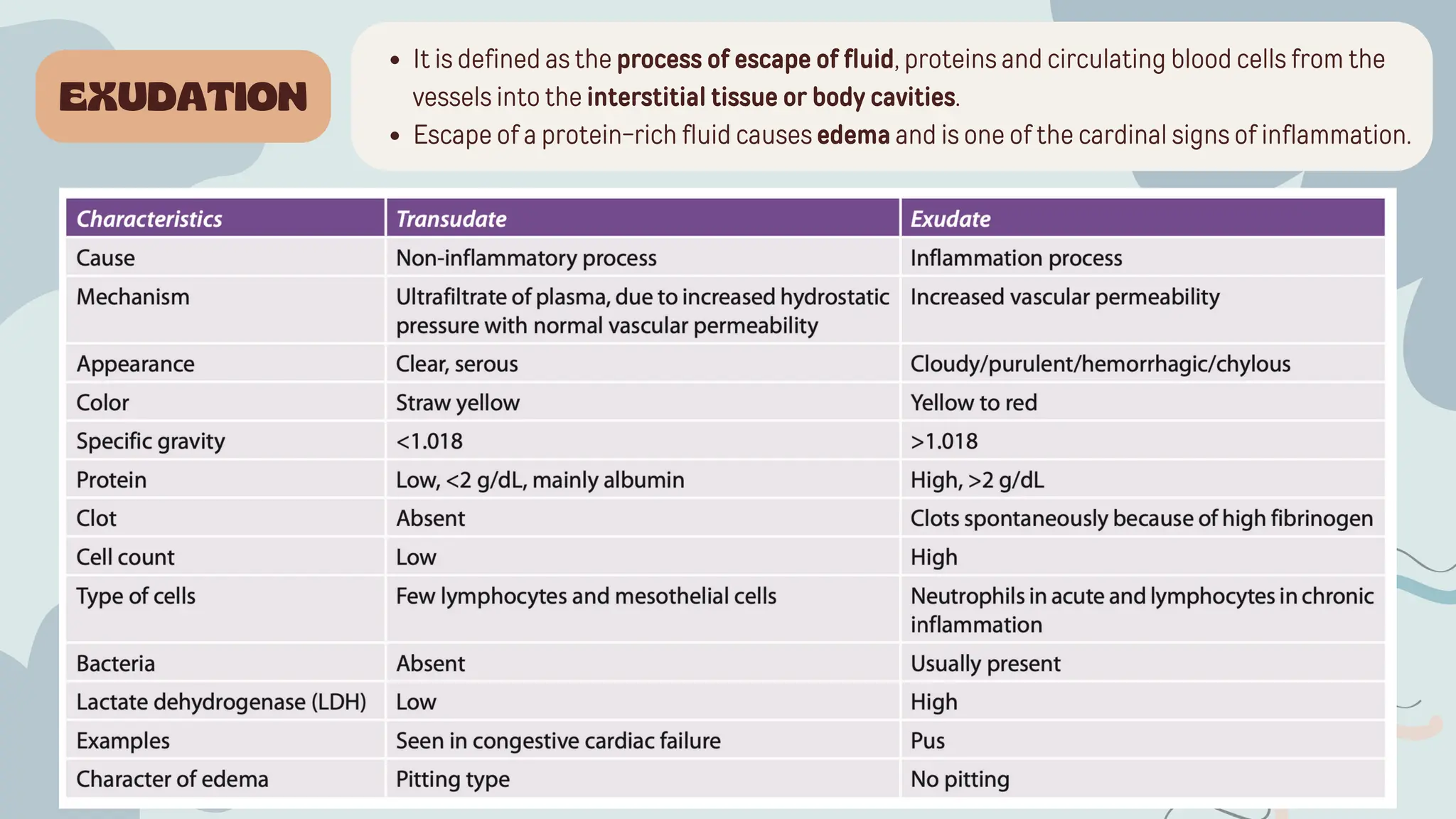 ACUTE INFLAMMATION - CAUSES, MECHANISMS, CARDINAL SIGNS, VASCULAR AND ...