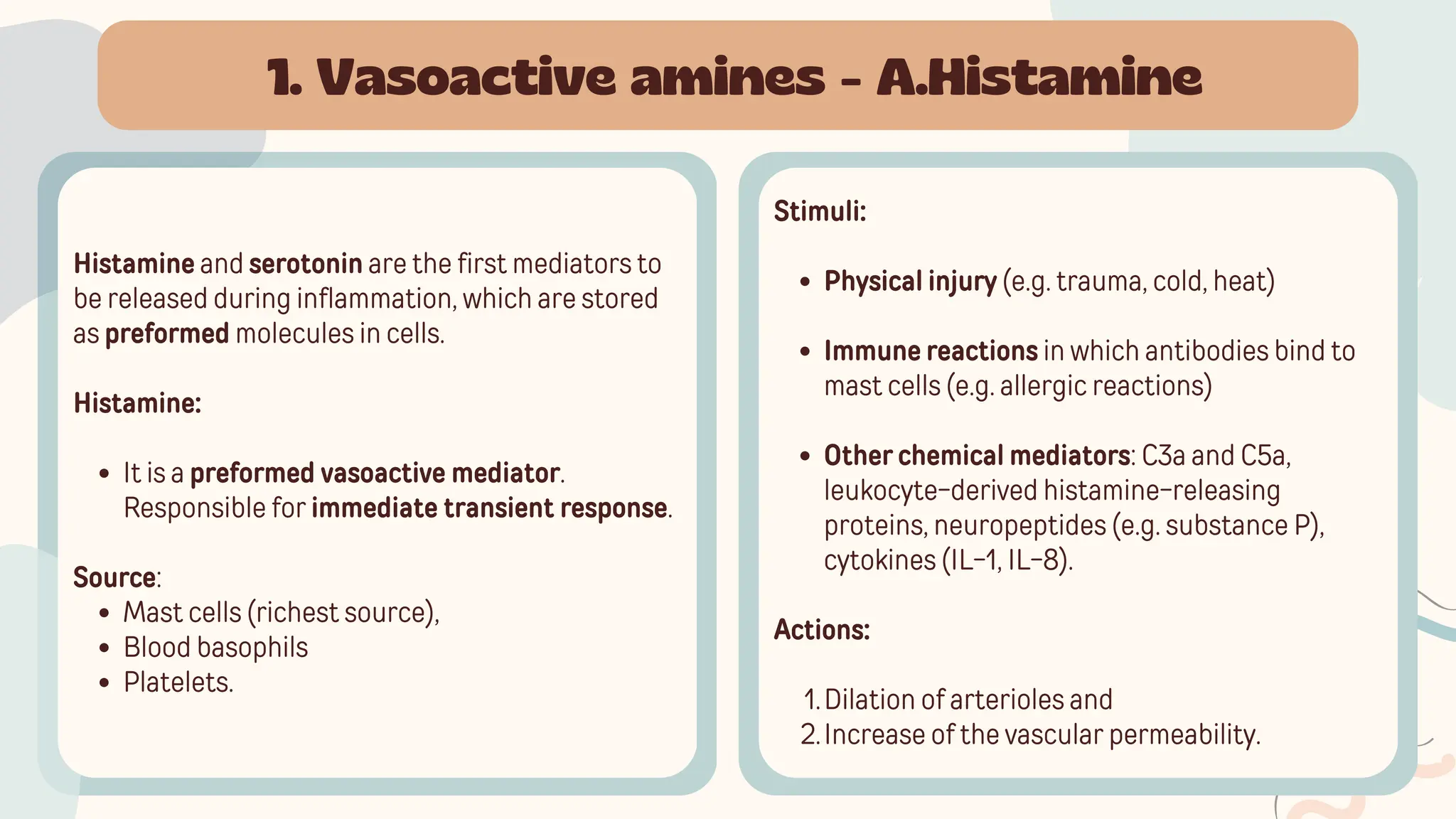 ACUTE INFLAMMATION - CAUSES, MECHANISMS, CARDINAL SIGNS, VASCULAR AND ...