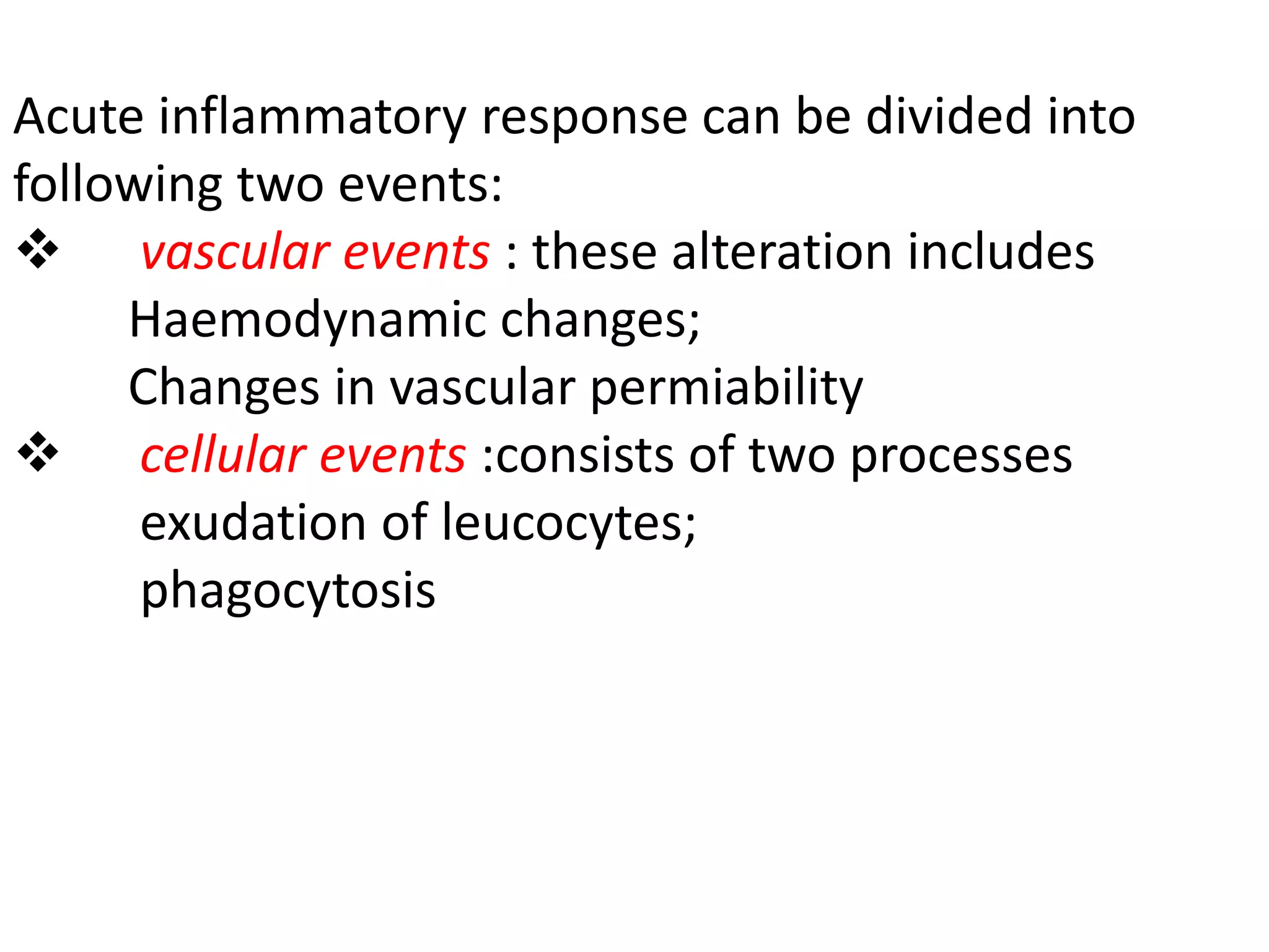 Acute inflammation | PPTX | Blood Disorders | Diseases and Conditions