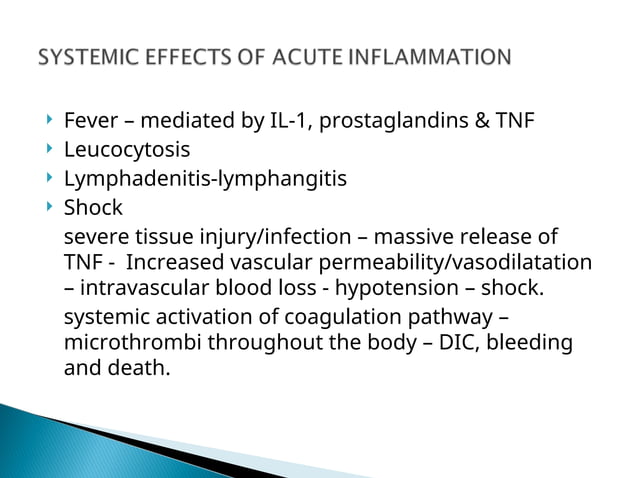 ACUTE INFLAMMATIOn PAthology ppt free download | PPT