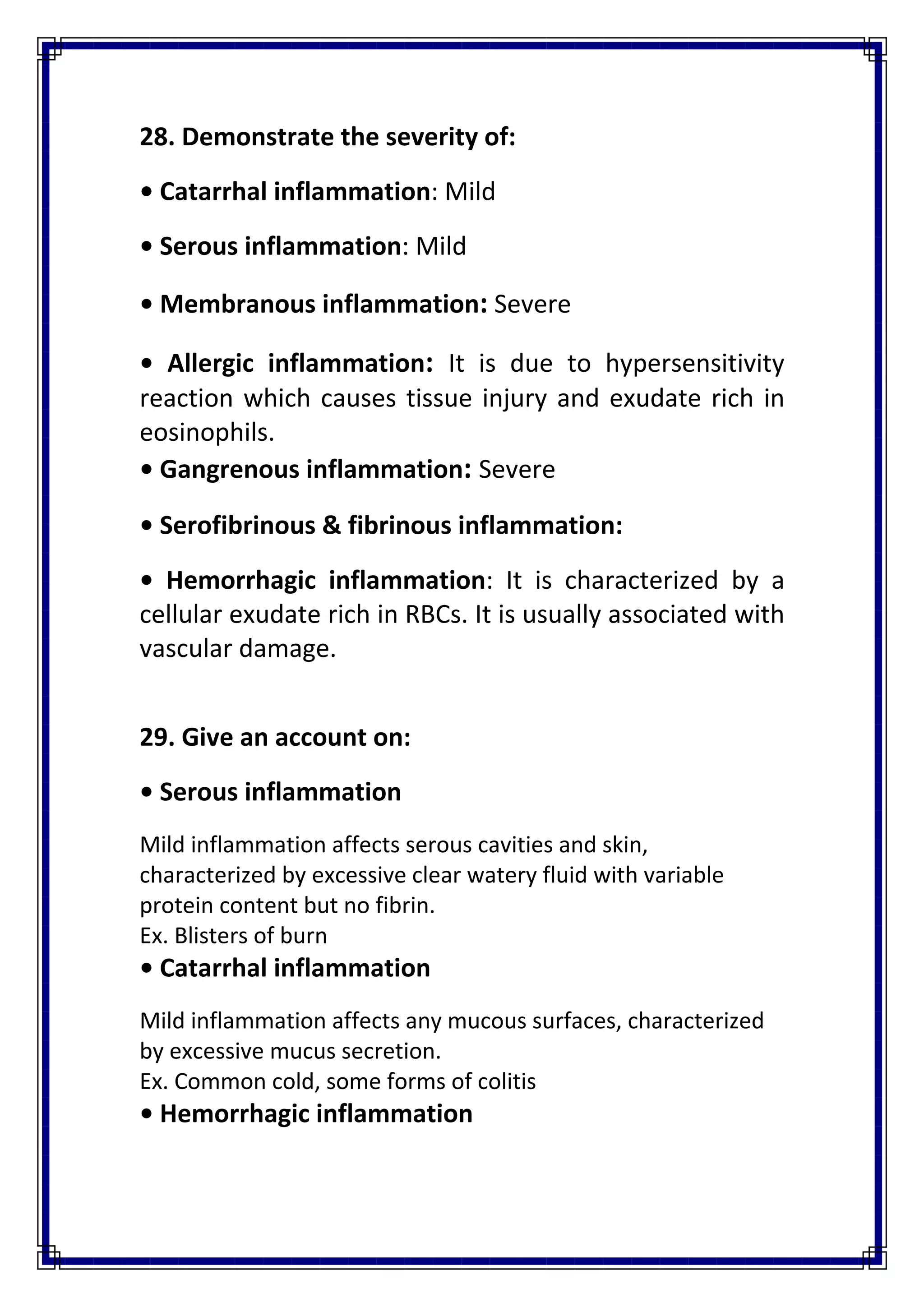 Acute inflammation answers+(2) | PDF