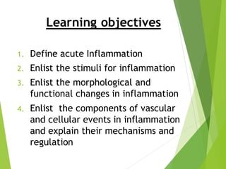 ACUTE INFLAMMATION Slides Pathology. pdf | PDF