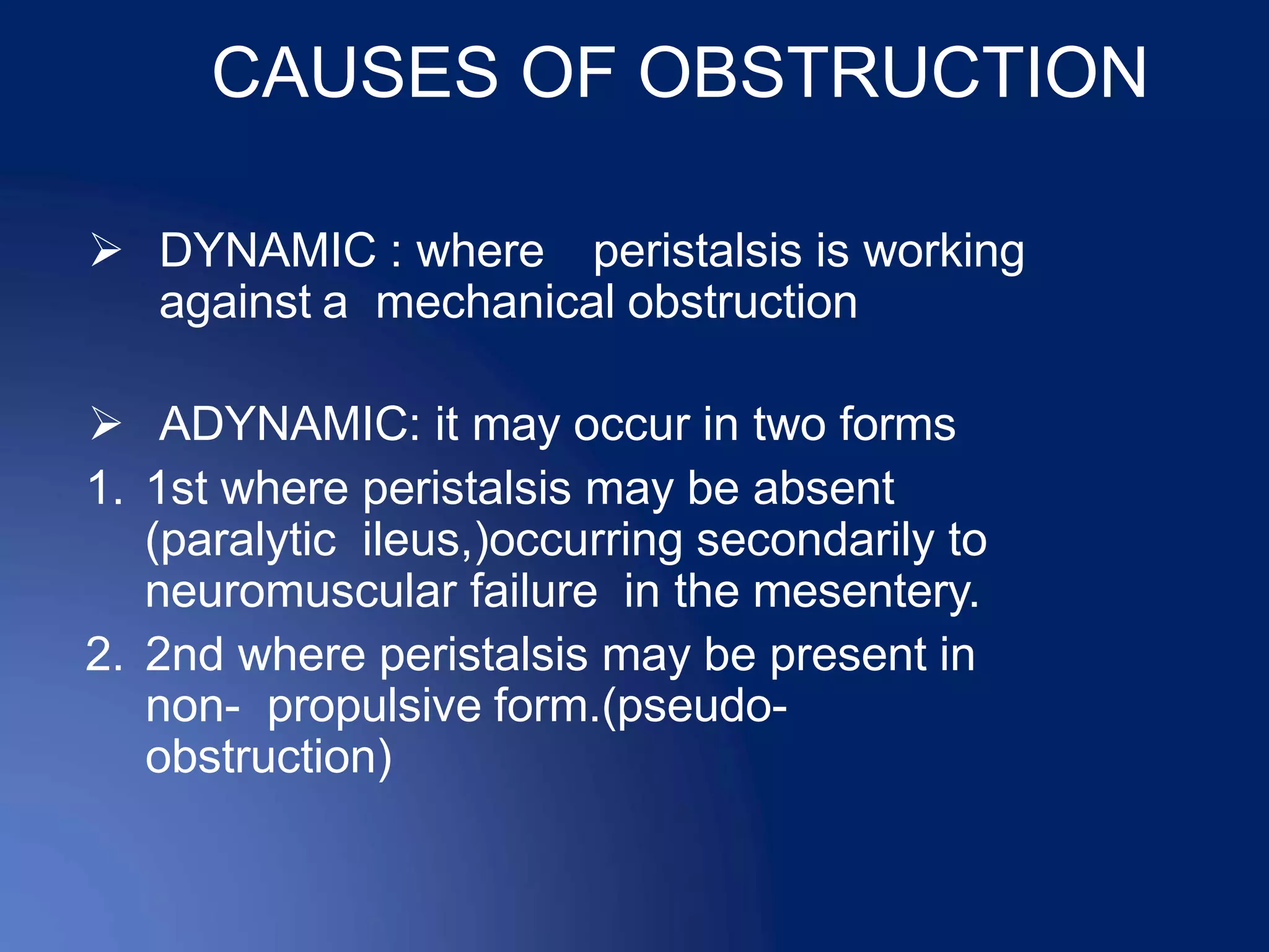 Acute intestinal obstruction | PPTX