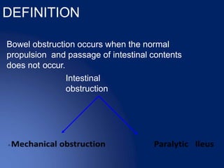 Acute intestinal obstruction | PPTX