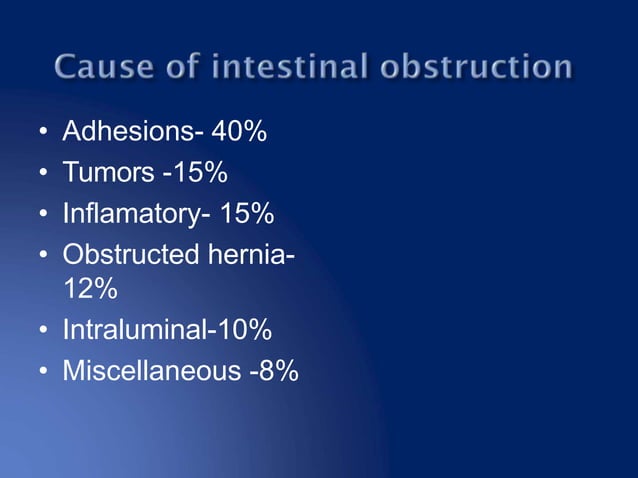 Acute intestinal obstruction | PPTX | Digestive Disorders | Diseases ...