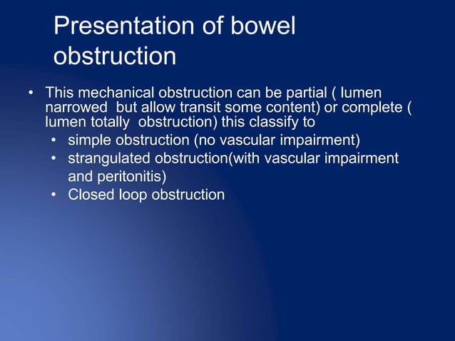 Acute intestinal obstruction | PPTX | Digestive Disorders | Diseases ...