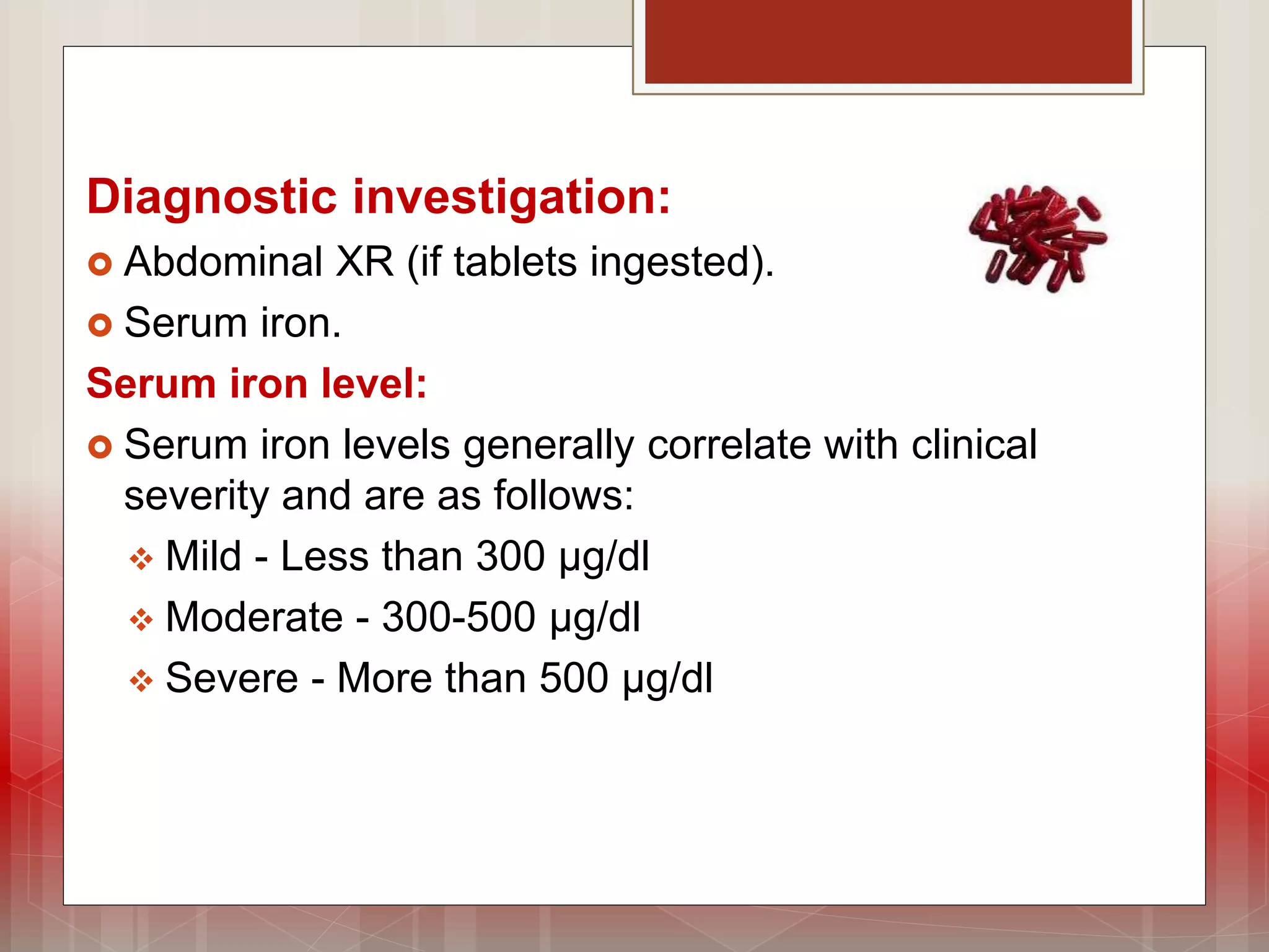 Acute iron toxicity | PPTX