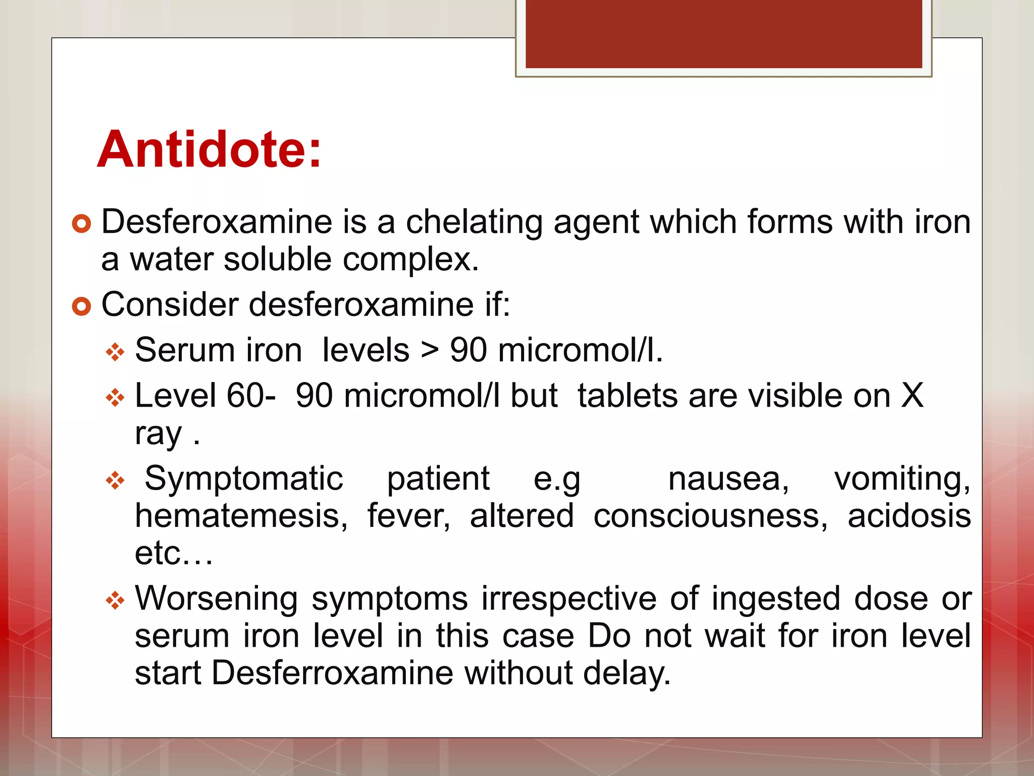 Acute iron toxicity | PPTX