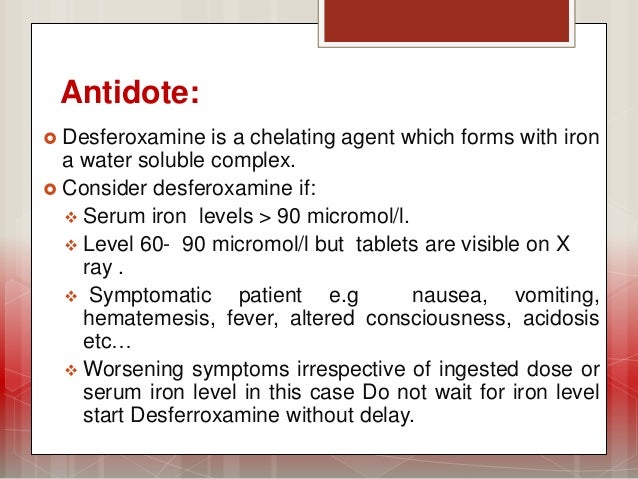 Acute iron toxicity