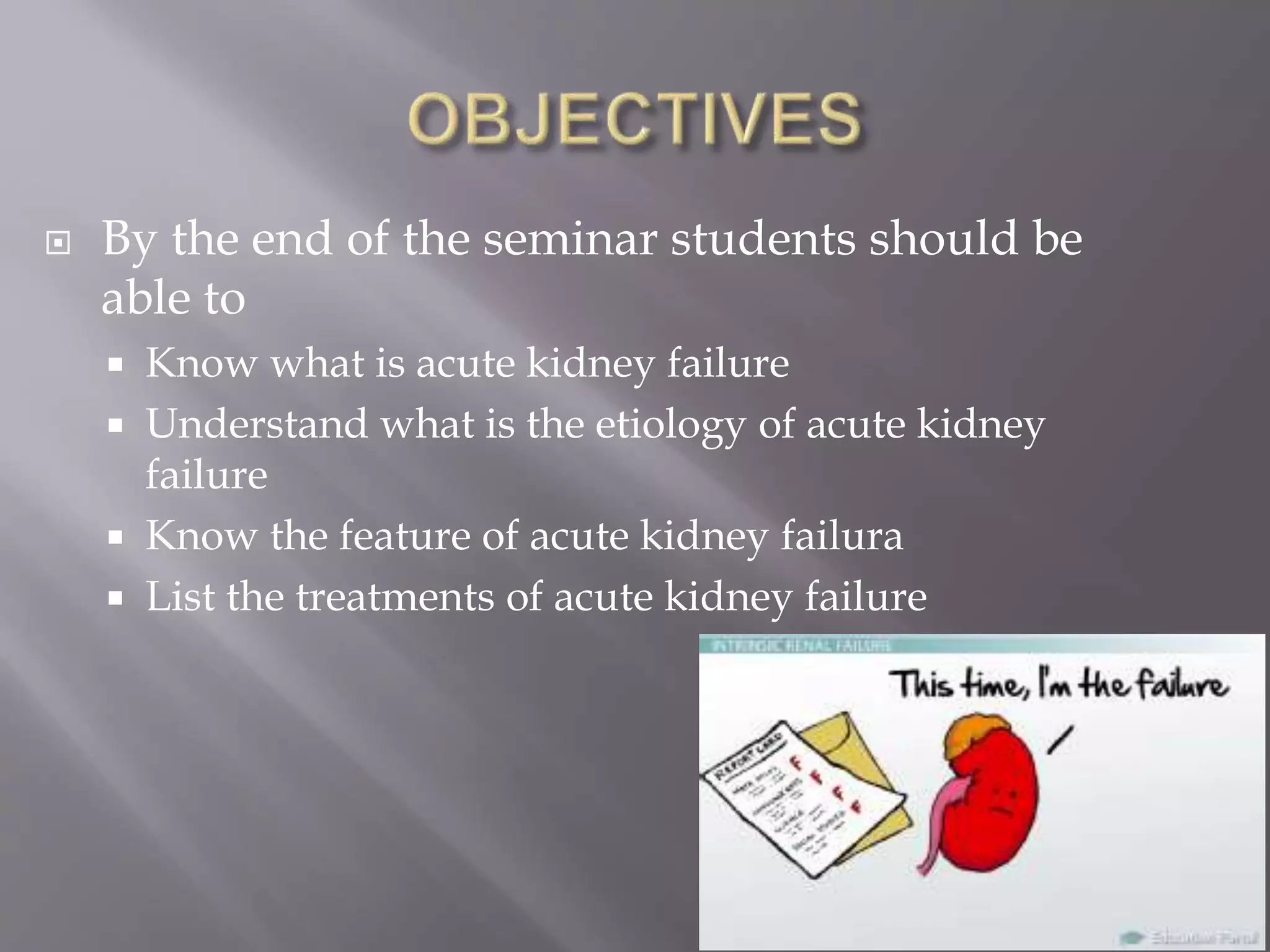 Acute kidney failure (aki) | PPTX | Blood Disorders | Diseases and ...