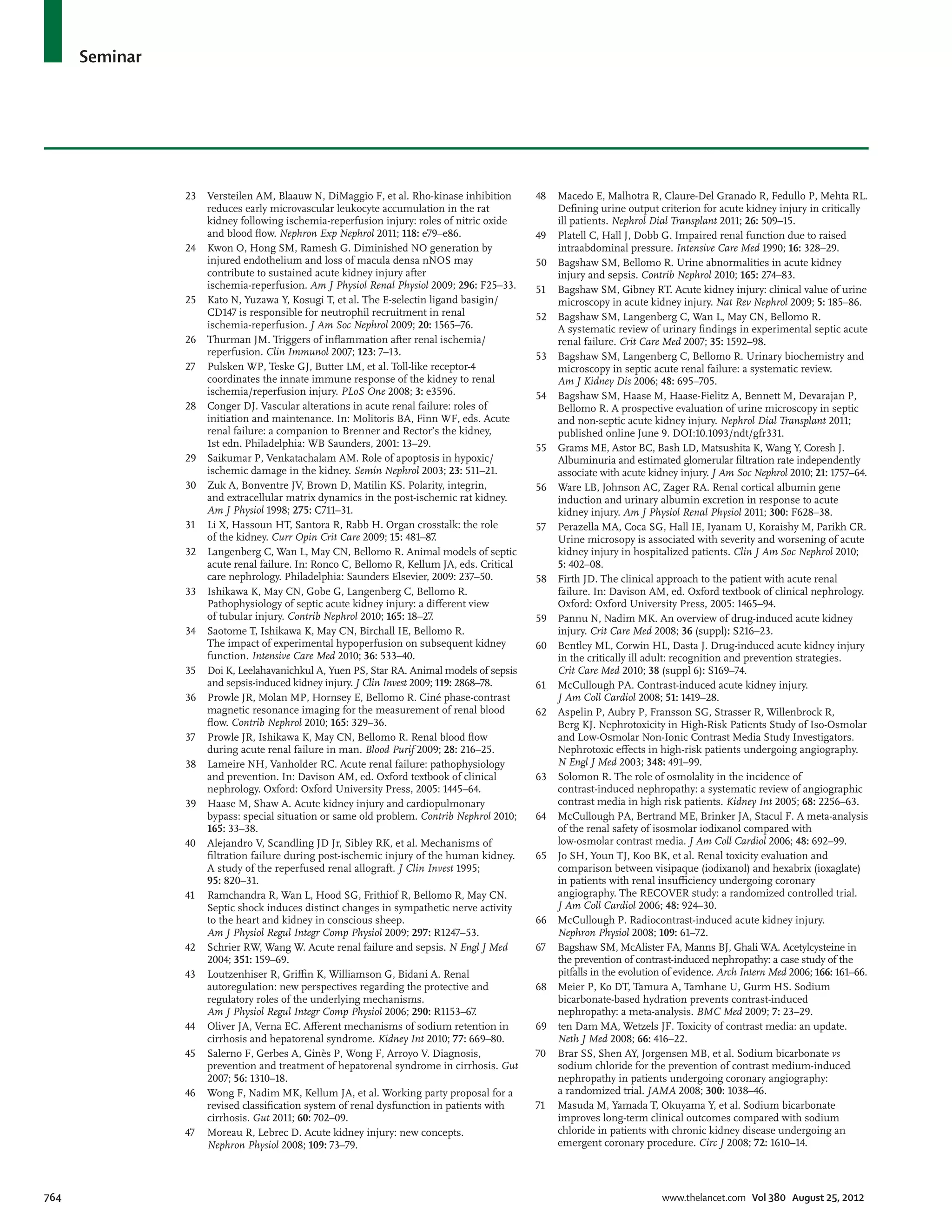 Acute Kidney Injury Lancet seminar | PDF