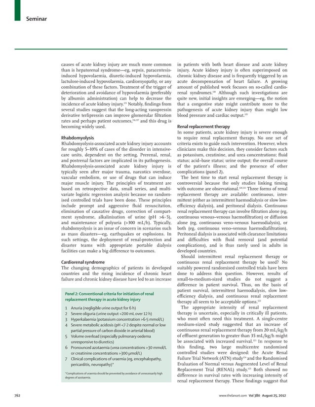 Acute Kidney Injury Lancet seminar | PDF