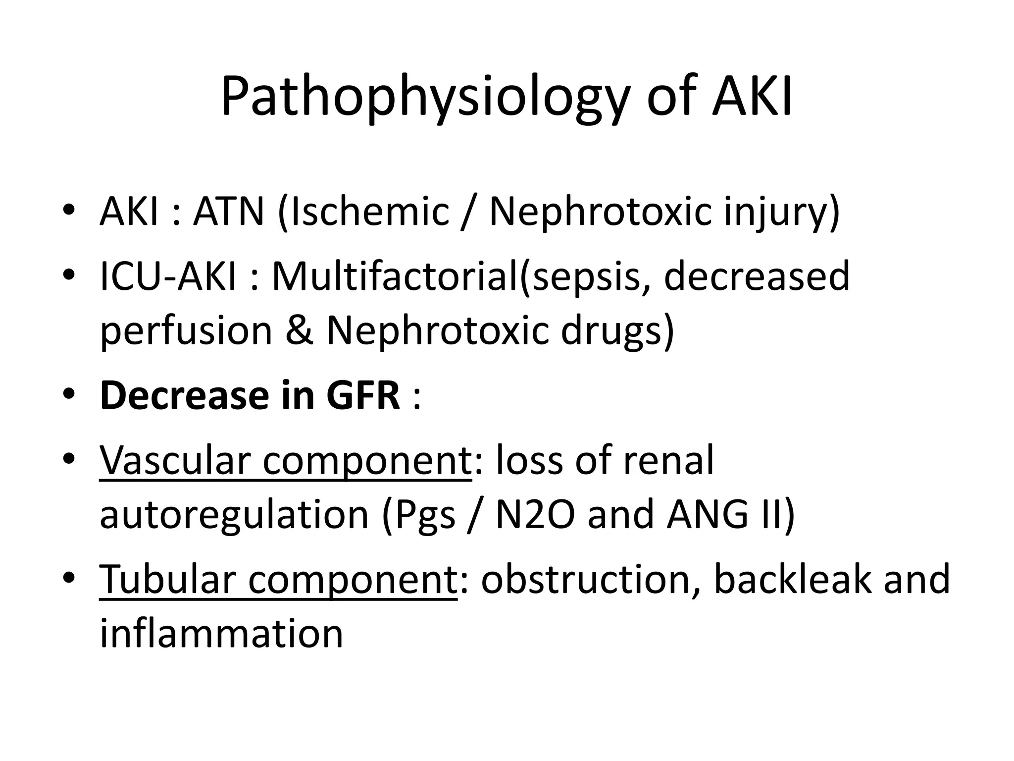 aki acute kidney injury causes pathogenesis clinical features and ...