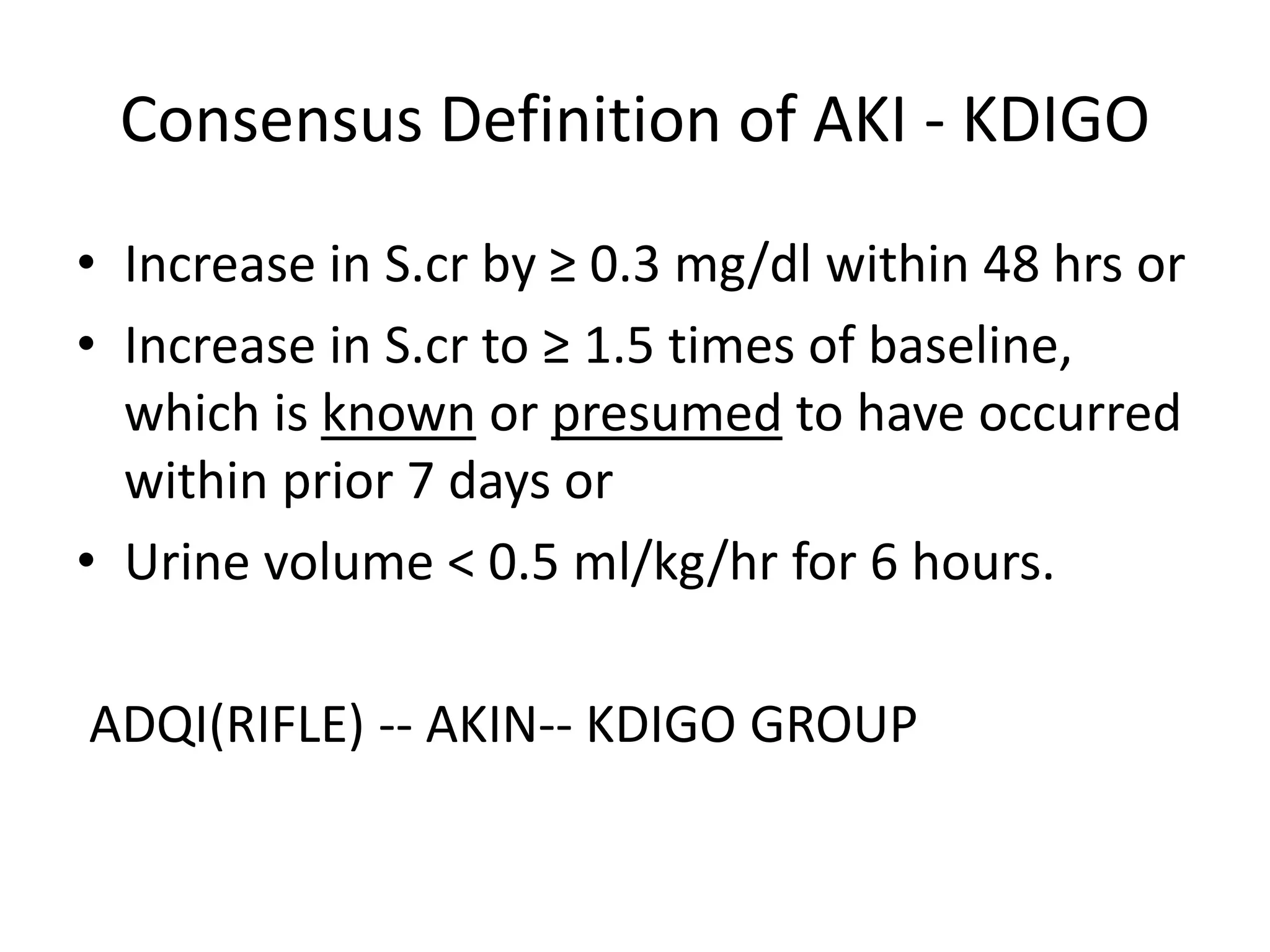 aki acute kidney injury causes pathogenesis clinical features and ...
