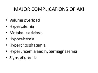 aki acute kidney injury causes pathogenesis clinical features and ...