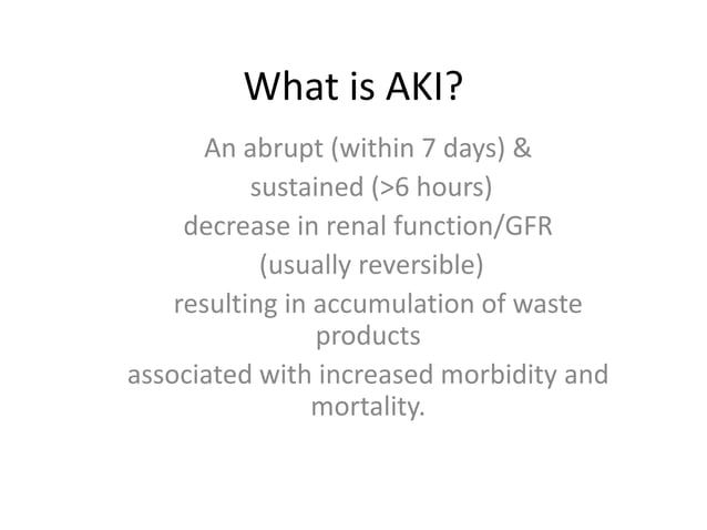 aki acute kidney injury causes pathogenesis clinical features and ...