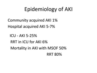 aki acute kidney injury causes pathogenesis clinical features and ...