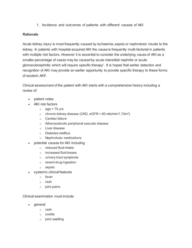 Acute kidney injury asa guidelines | DOCX | Blood Disorders | Diseases ...