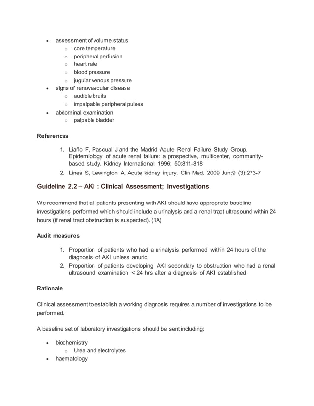 Acute kidney injury asa guidelines | DOCX | Blood Disorders | Diseases ...