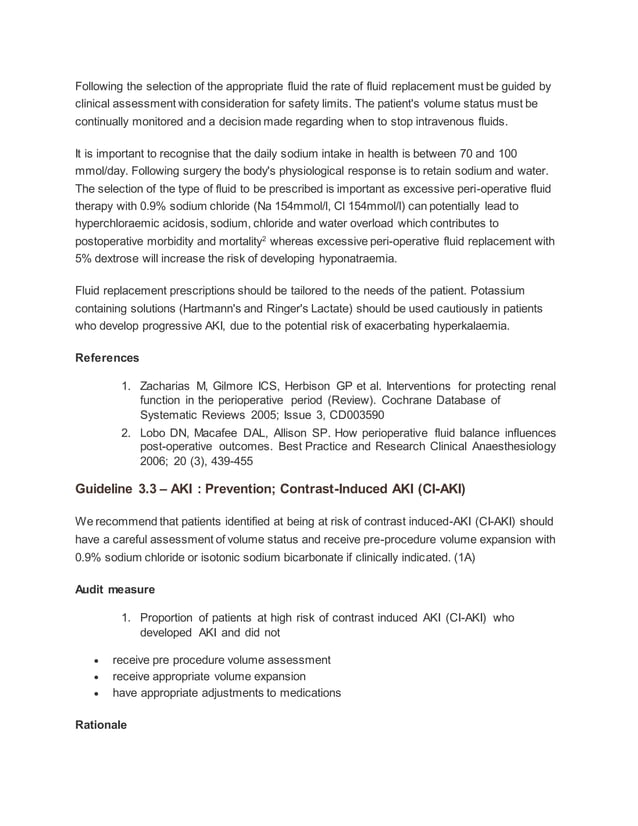 Acute kidney injury asa guidelines | DOCX | Blood Disorders | Diseases ...