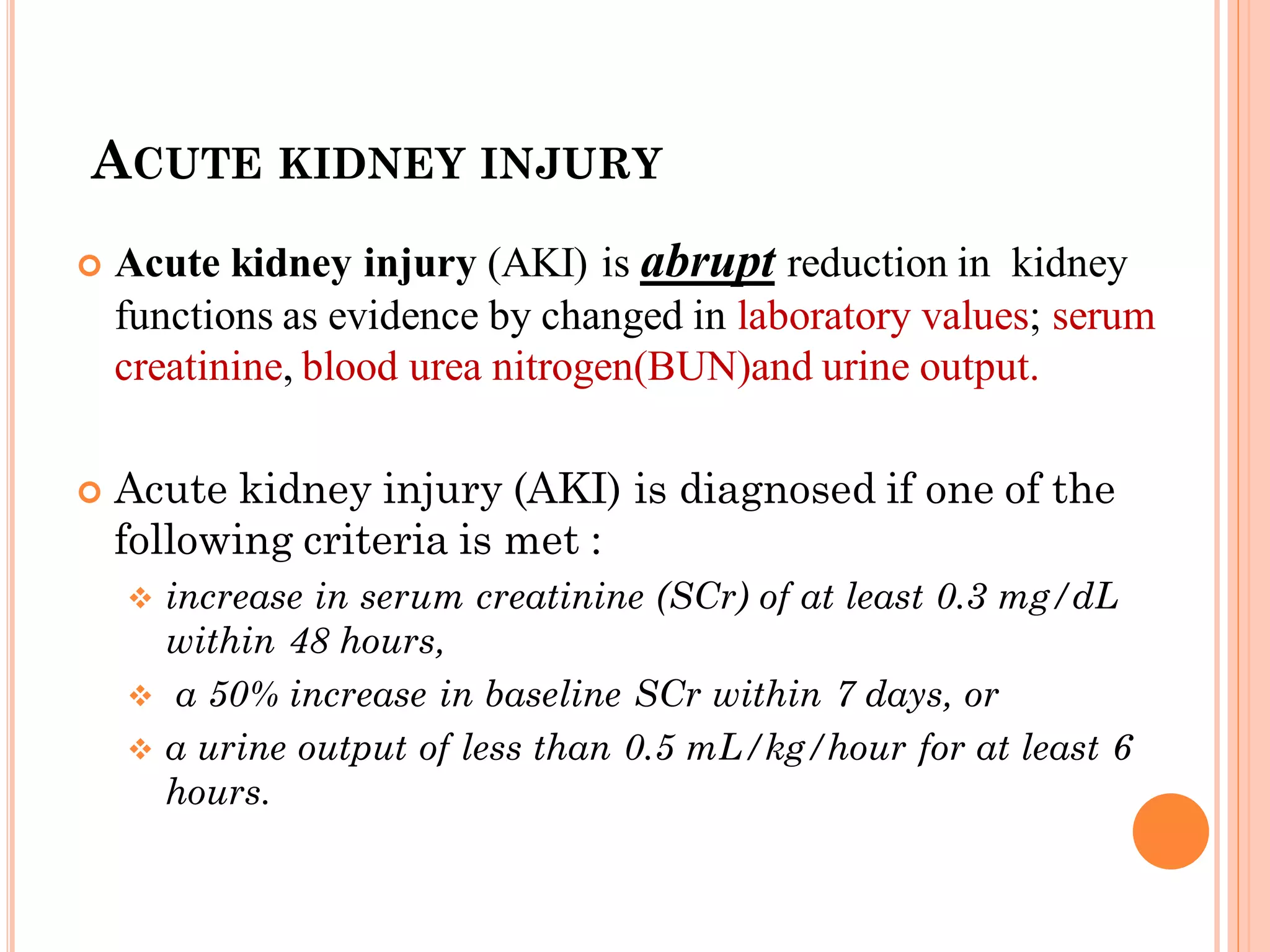Acute kidney injury(AKI) | PDF
