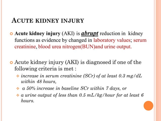 Acute kidney injury(AKI) | PDF | Lung and Respiratory Health | Diseases ...