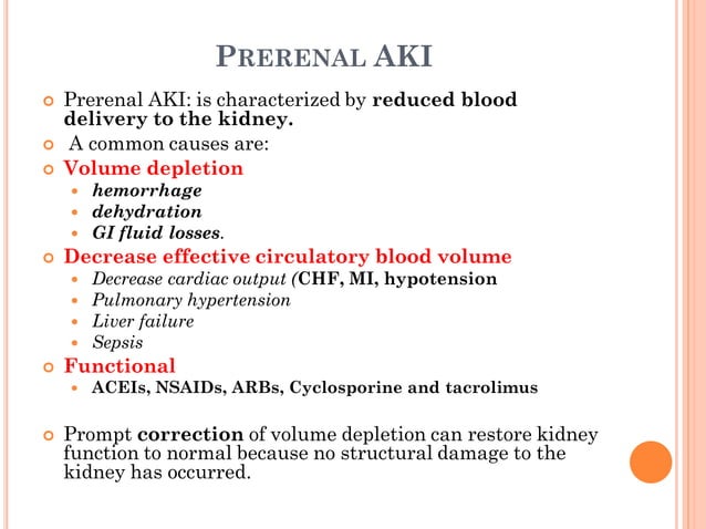 Acute kidney injury(AKI) | PDF | Lung and Respiratory Health | Diseases ...