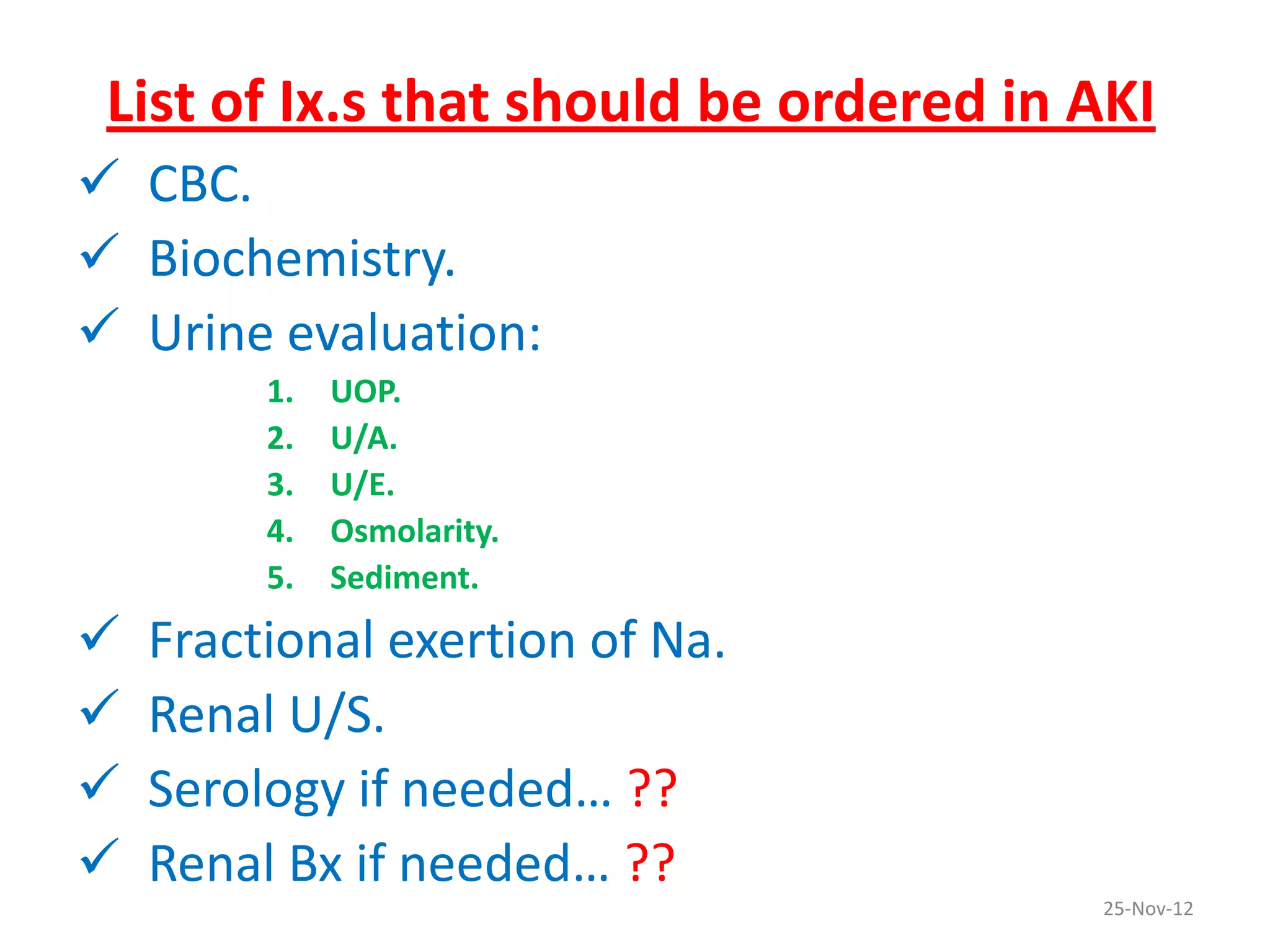 Acute kidney injury (aki) final | PPTX | Blood Disorders | Diseases and ...