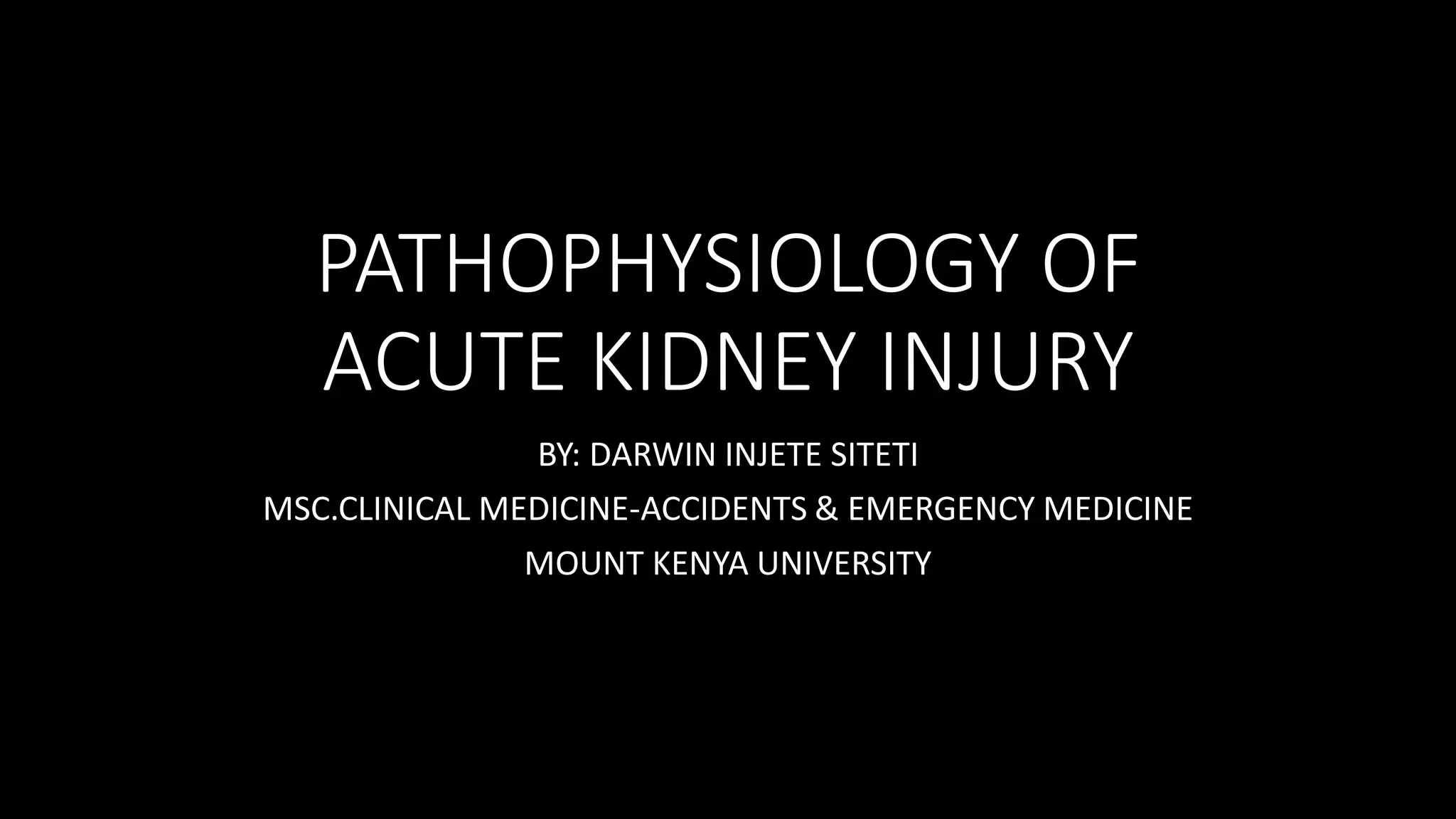 Acute kidney injury pathophysiology | PDF