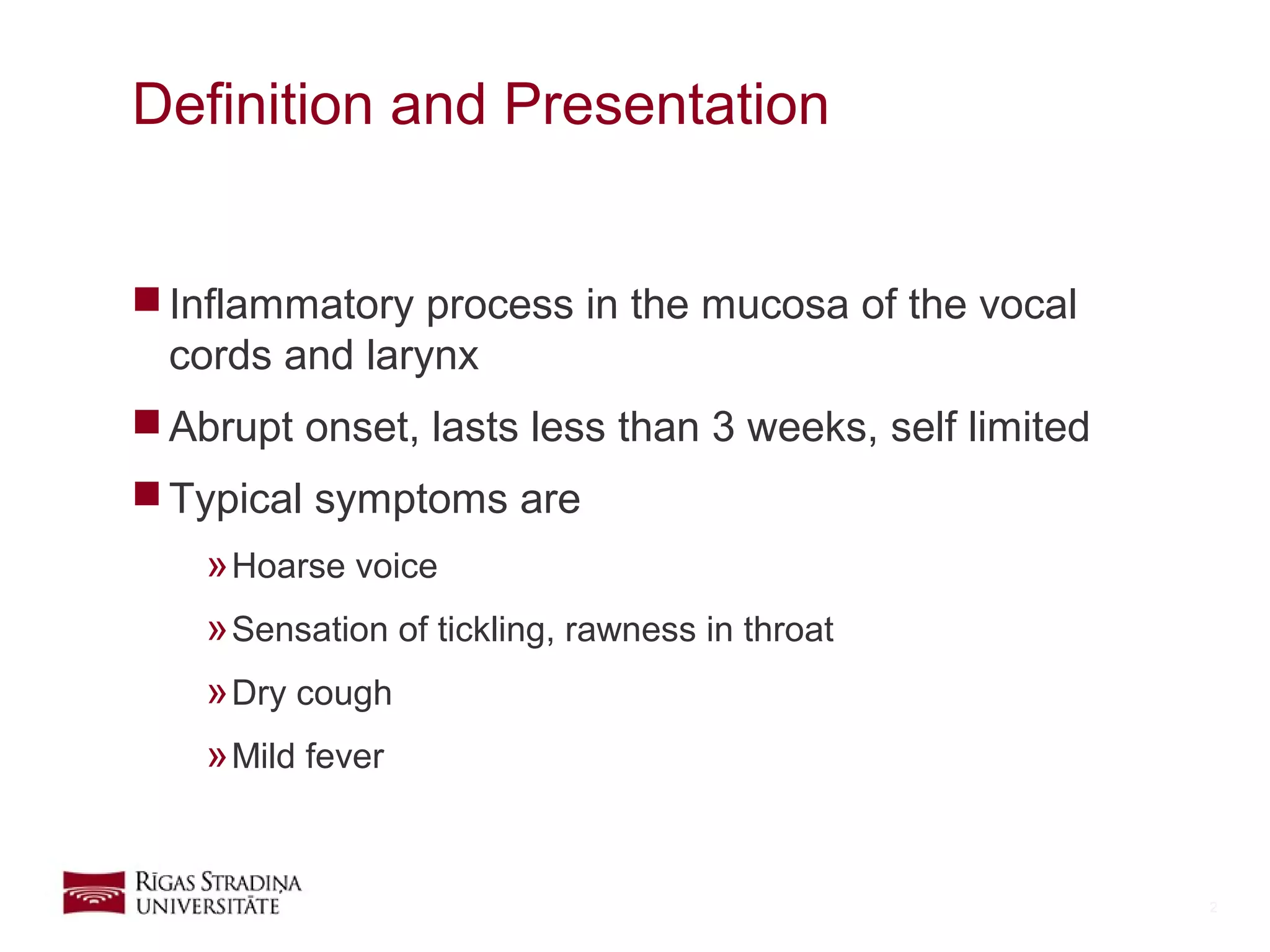 Acute laryngitis | PPT
