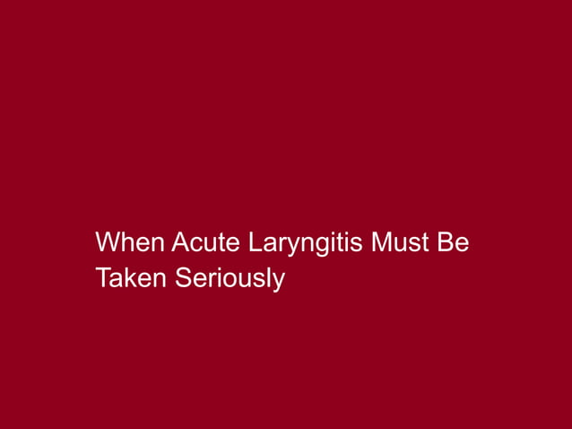 Acute laryngitis | PPT