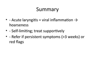 Acute_Laryngitis presentation in pptx form | PPTX