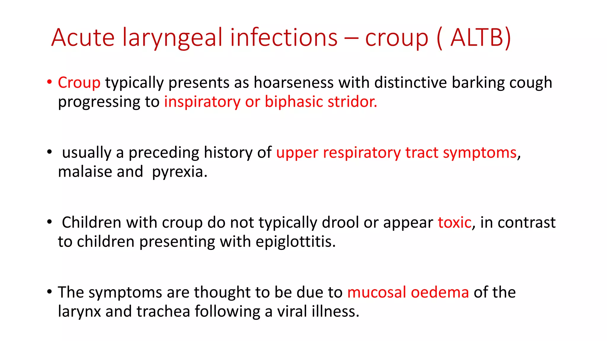 Acute larynx infections , congenital cause copy | PPT