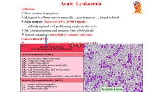Lecture on acute leukemia containing AML and C | PPT