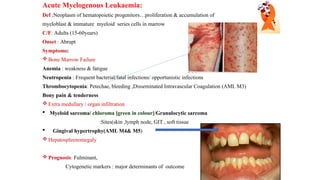 Lecture on acute leukemia containing AML and C | PPTX