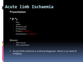 Acute limb ischaemia | PPT