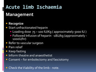 Acute limb ischaemia | PPT