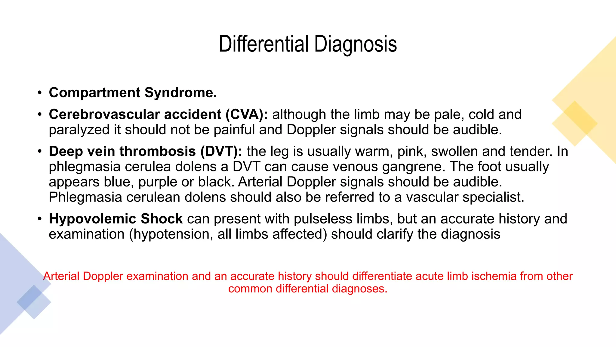 Acute Limb Ischemia | PPSX