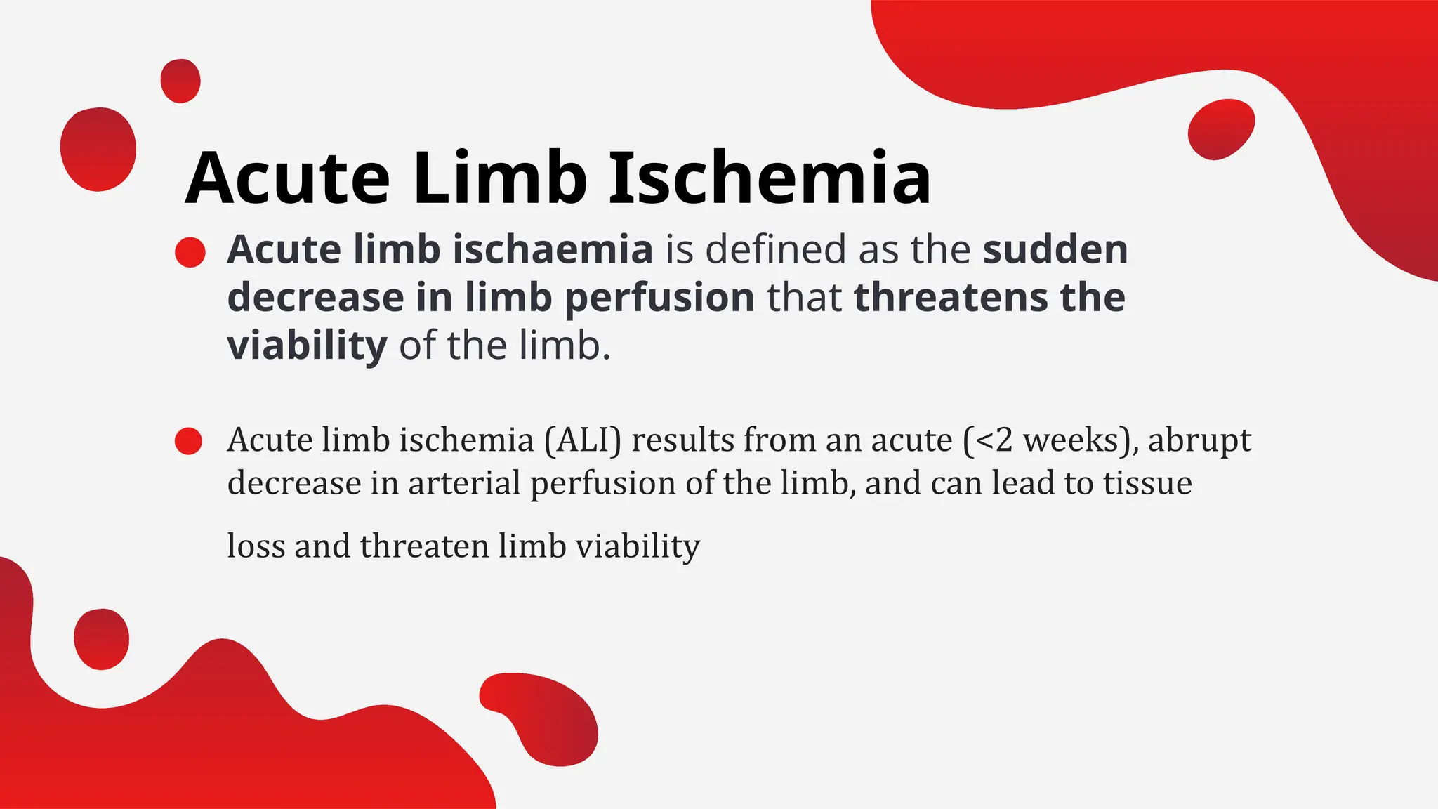 Acute Limb Ischemia. Fhhgxaghfgrvrhtbtbt | PPT