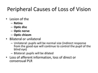 Acute loss of vision (ecc presentation) | PPTX